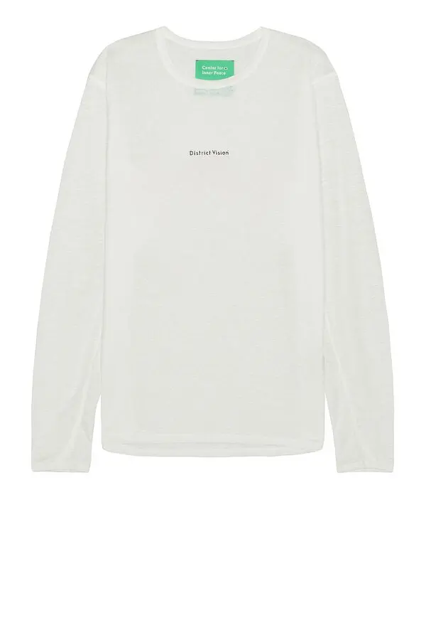 District Vision Hemp Long Sleeve T Shirt In White - Sea Ranch
